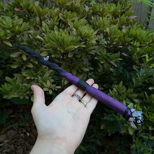 Handmade Hand Carved Wooden Magic Wand With Crystals, Gifts for Witches ...