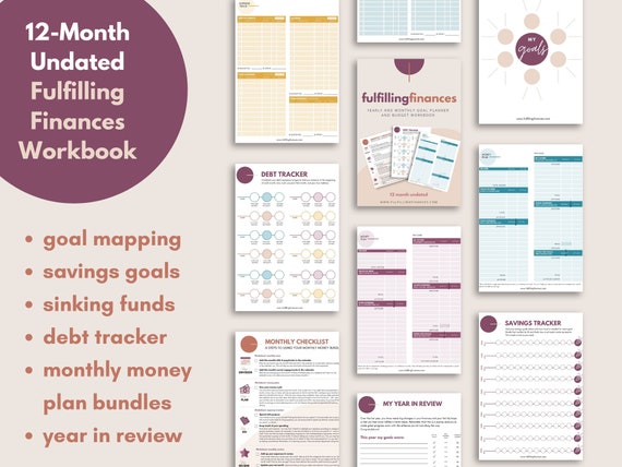 Complete 12-Month Budget Workbook Undated | Etsy