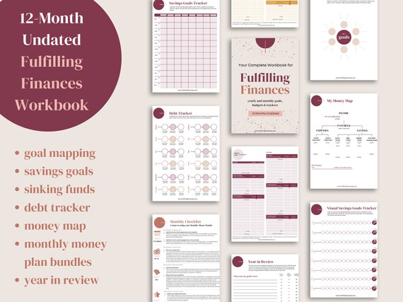 Complete 12-month Budget Workbook undated - Etsy