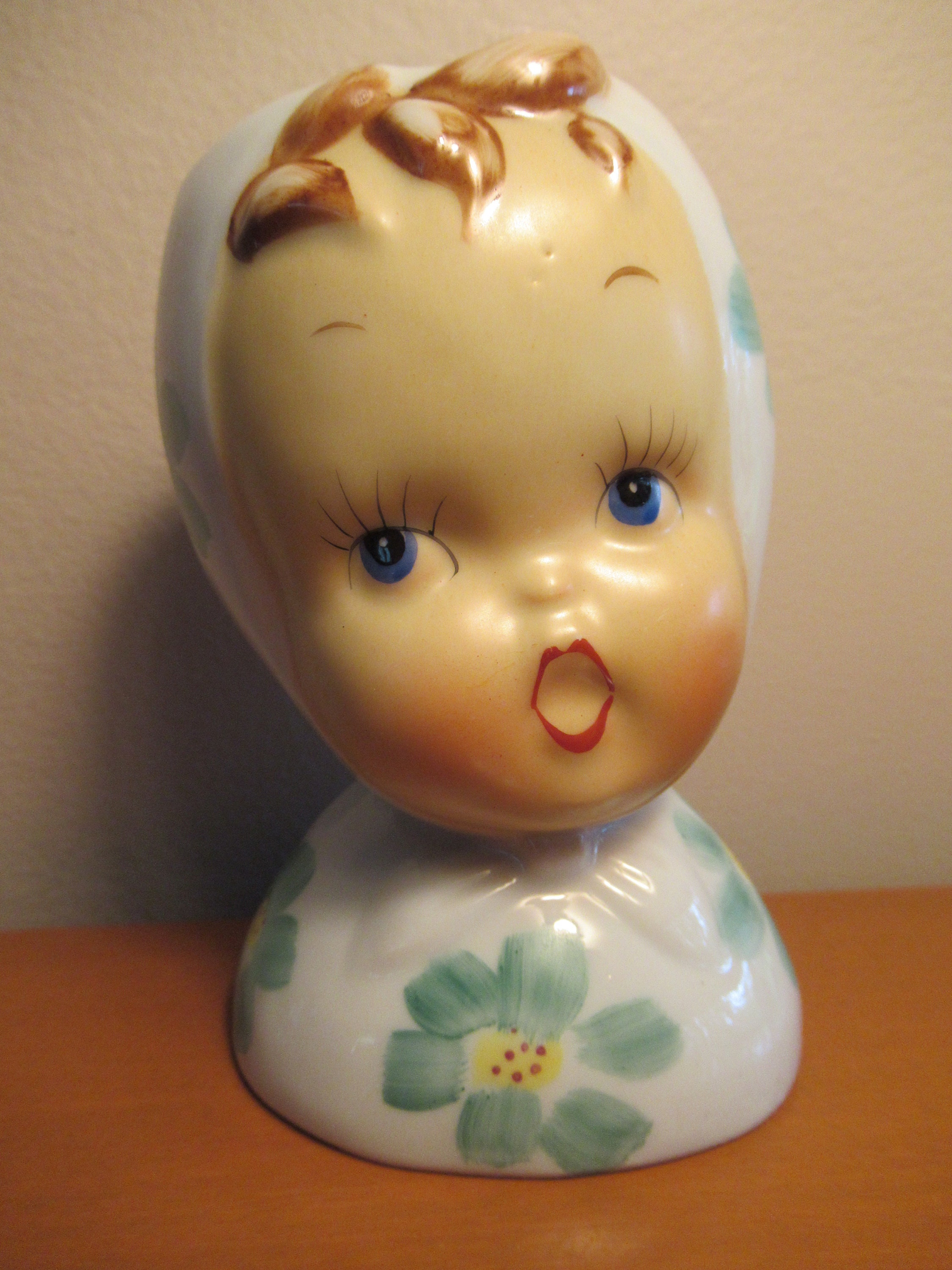 Vintage Lady Head Baby Vase, MINT 50's Kitsch Vase, 18th Wedding ...