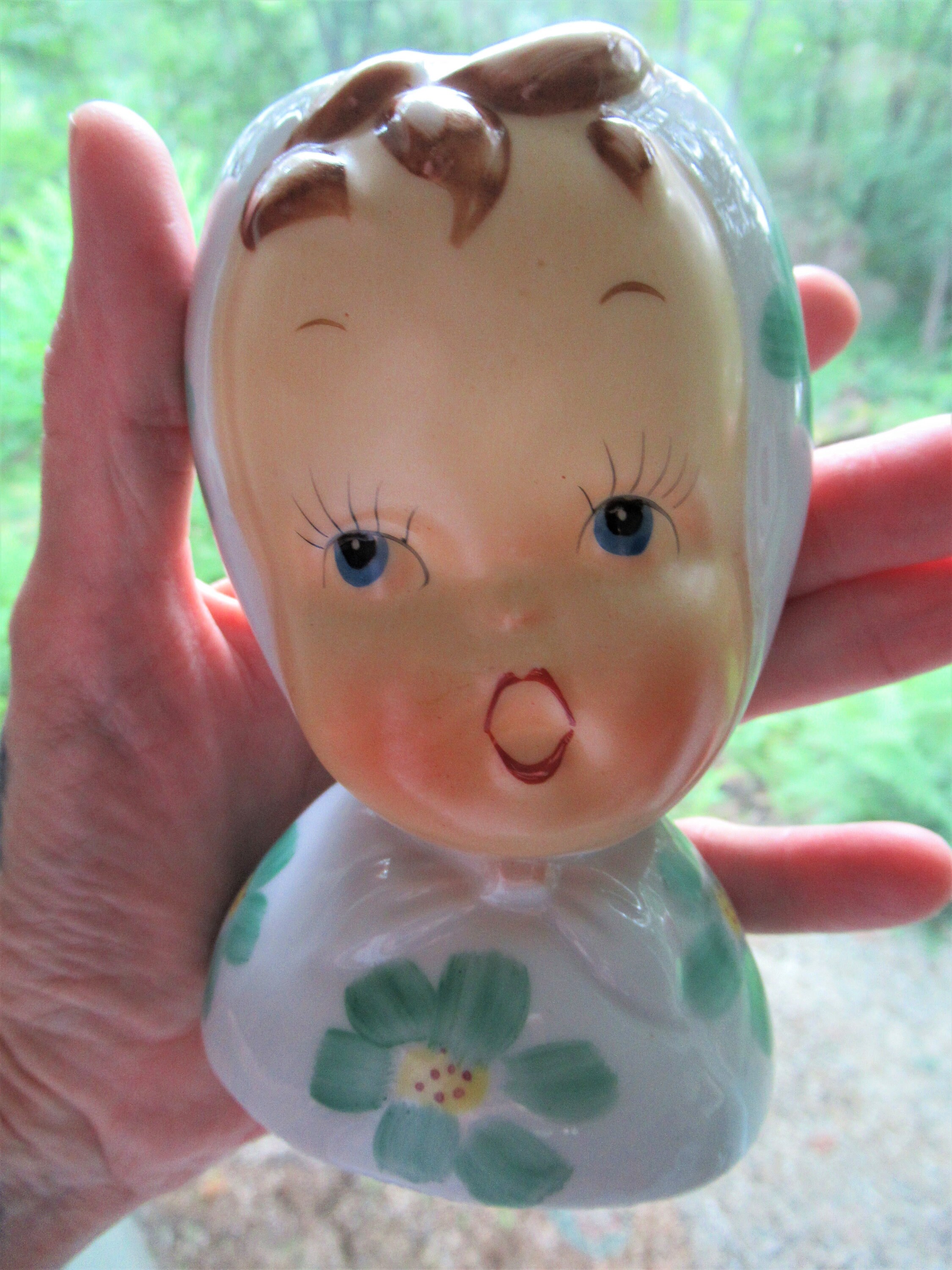 Vintage Lady Head Baby Vase, MINT 50's Kitsch Vase, 18th Wedding ...