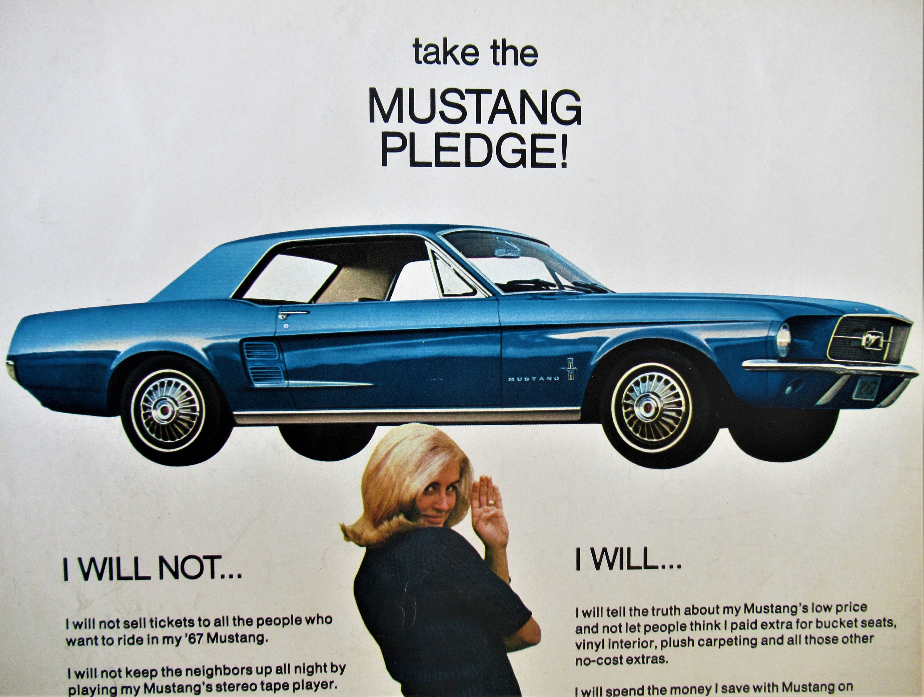 Vintage Magazine Ad, 1967 JFK LOOK Magazine Cover, Back Page Mustang Ad ...