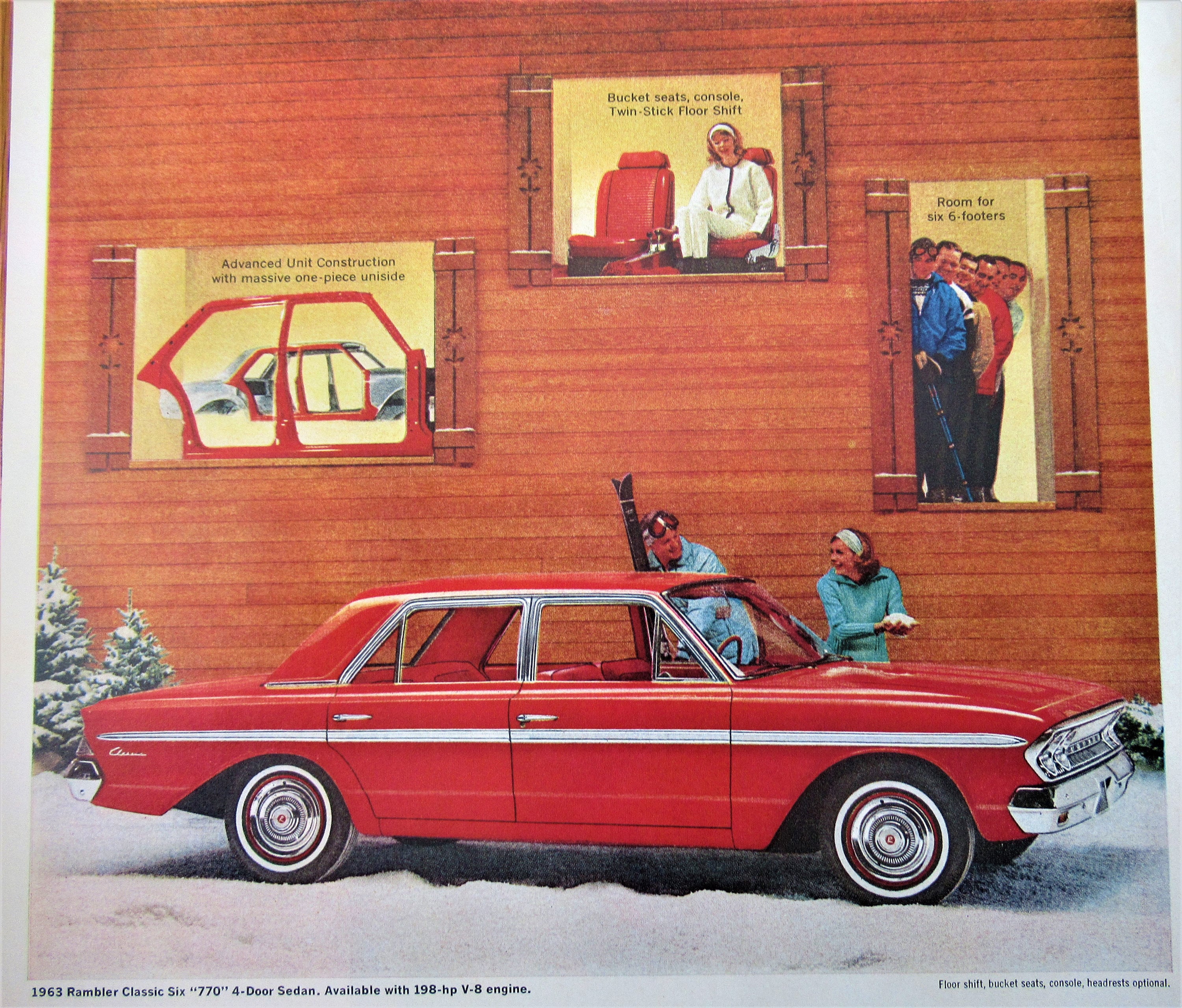 Vintage Ad RAMBLER '63 Classic Six "770" 4 Door Sedan, 198-hp V-8 "car ...