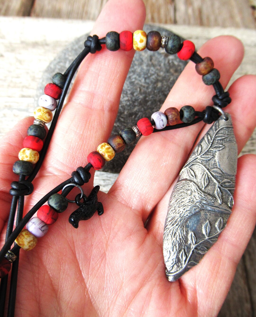 Raven Pendant Necklace, Goth Jewelry, Alternative Jewelry, Native ...