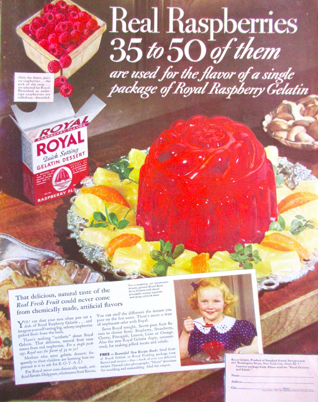 Royal Gelatin Dessert Vintage Magazine Ad, Gift for Her, Kitsch Wall ...