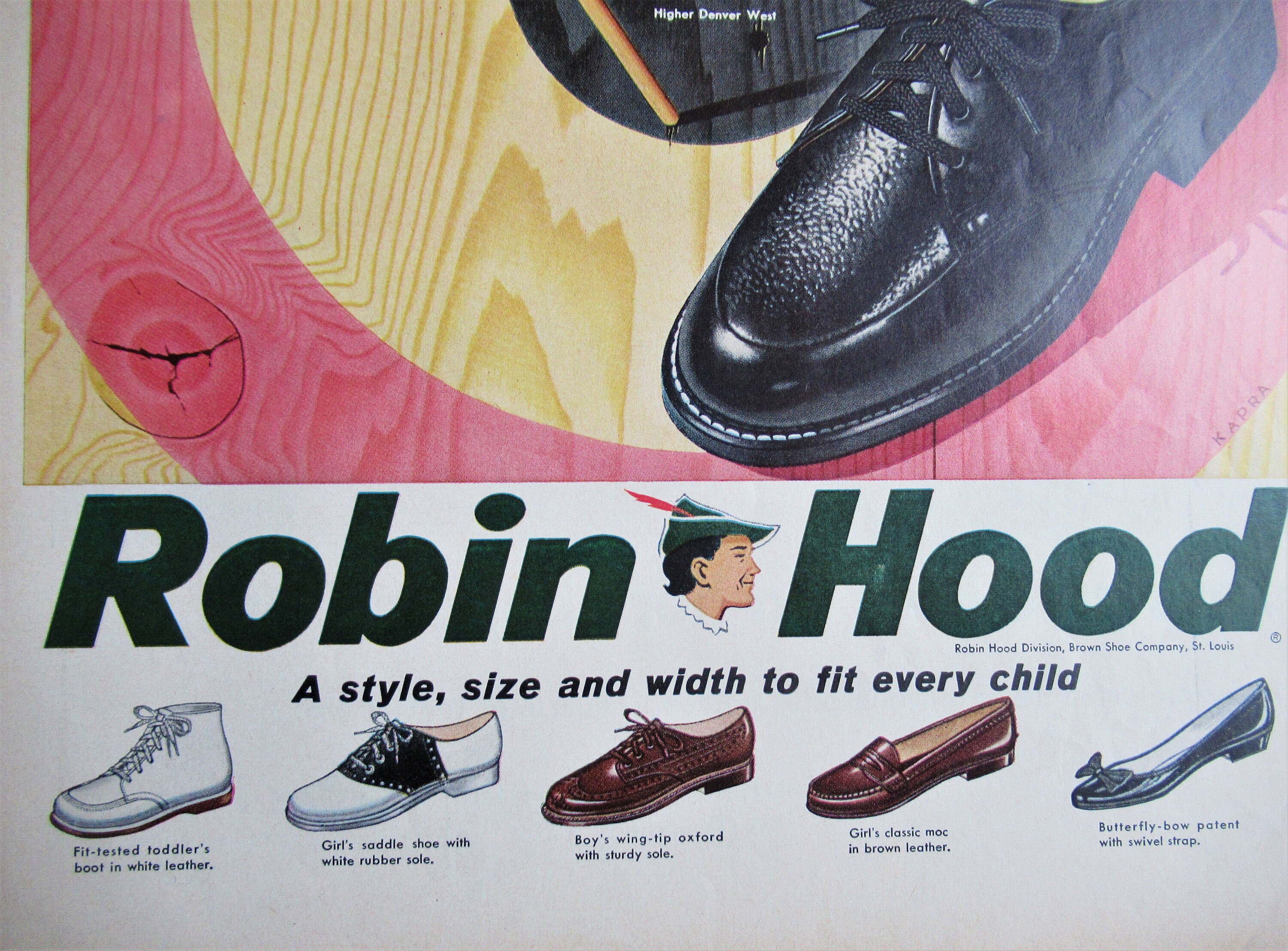1958 Vintage Magazine Ad, Robin Hood Shoes, Brown Shoe Co., New Home ...