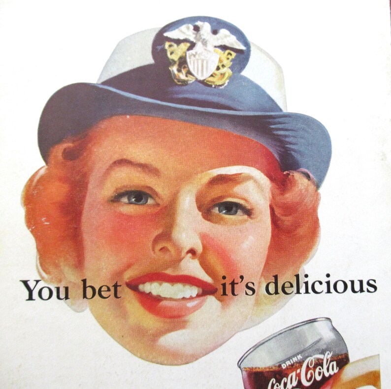Vintage Coca Cola Ad, 1952 Soda Pop, Vintage Wall Art, Rec Room Decor ...