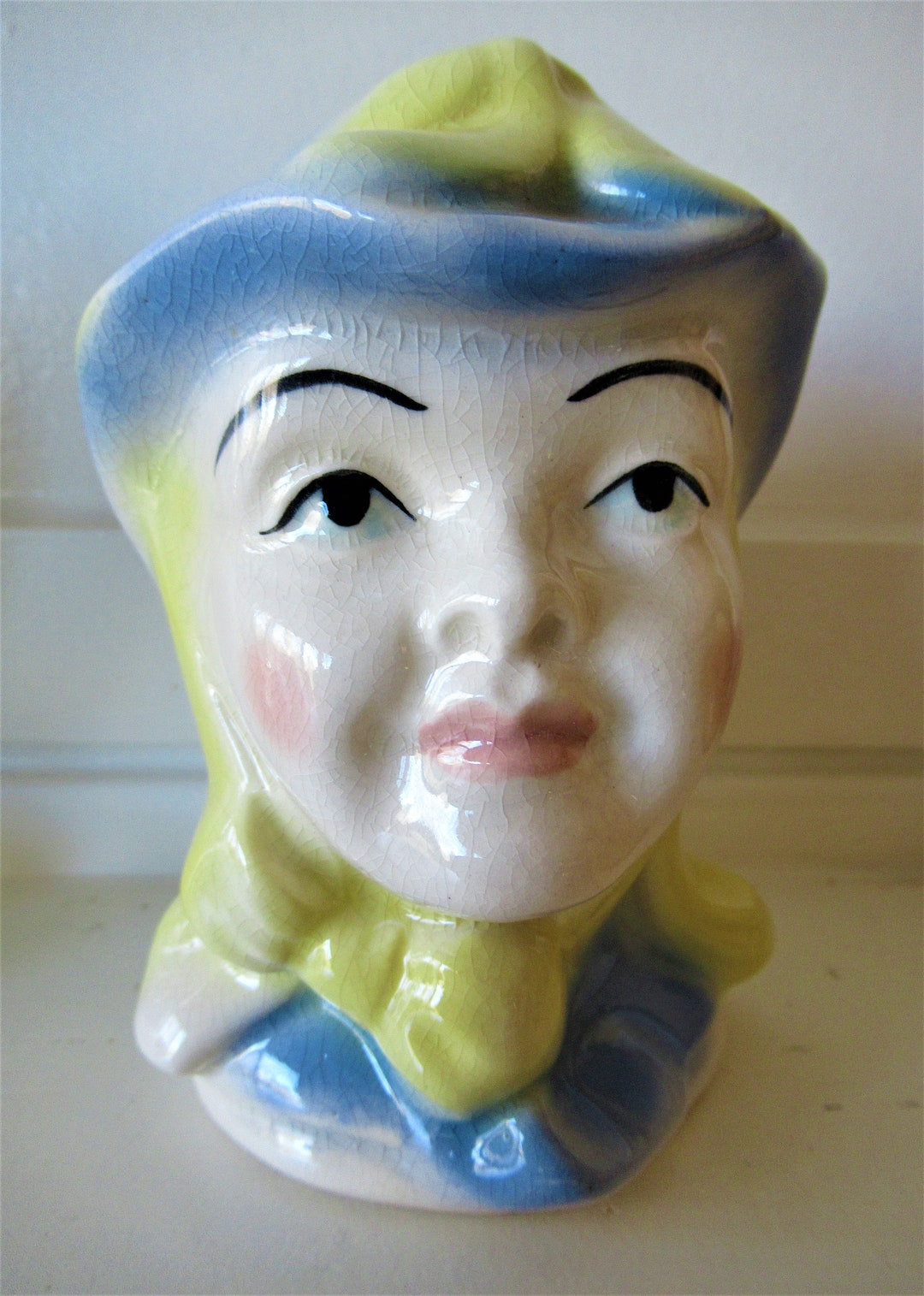 Lady Head Vase, MINT 40's Pottery, Kitsch Vase, New Neighbor Gift ...