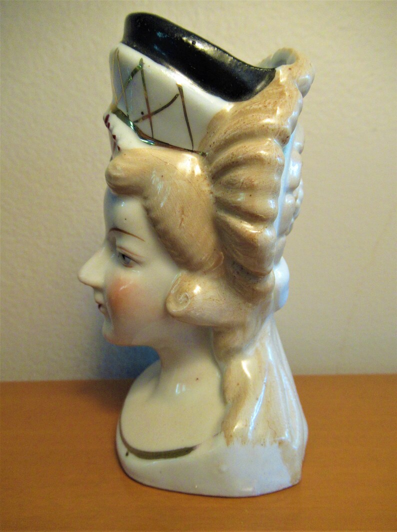 Vintage Lady Head Vase, Fine Porcelain, Wedding Centerpiece, 18th ...