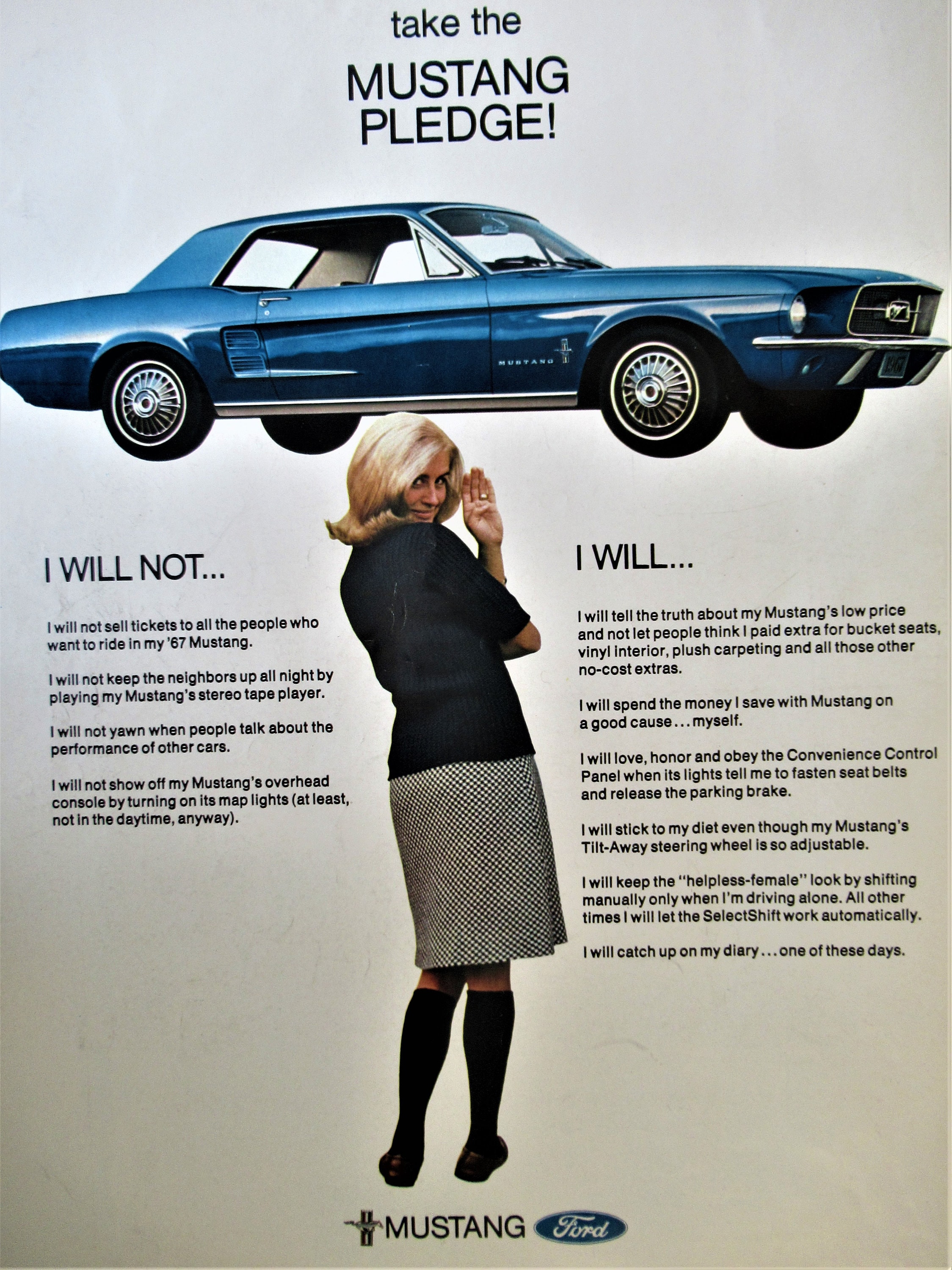 Vintage Magazine Ad, 1967 JFK LOOK Magazine Cover, Back Page Mustang Ad ...