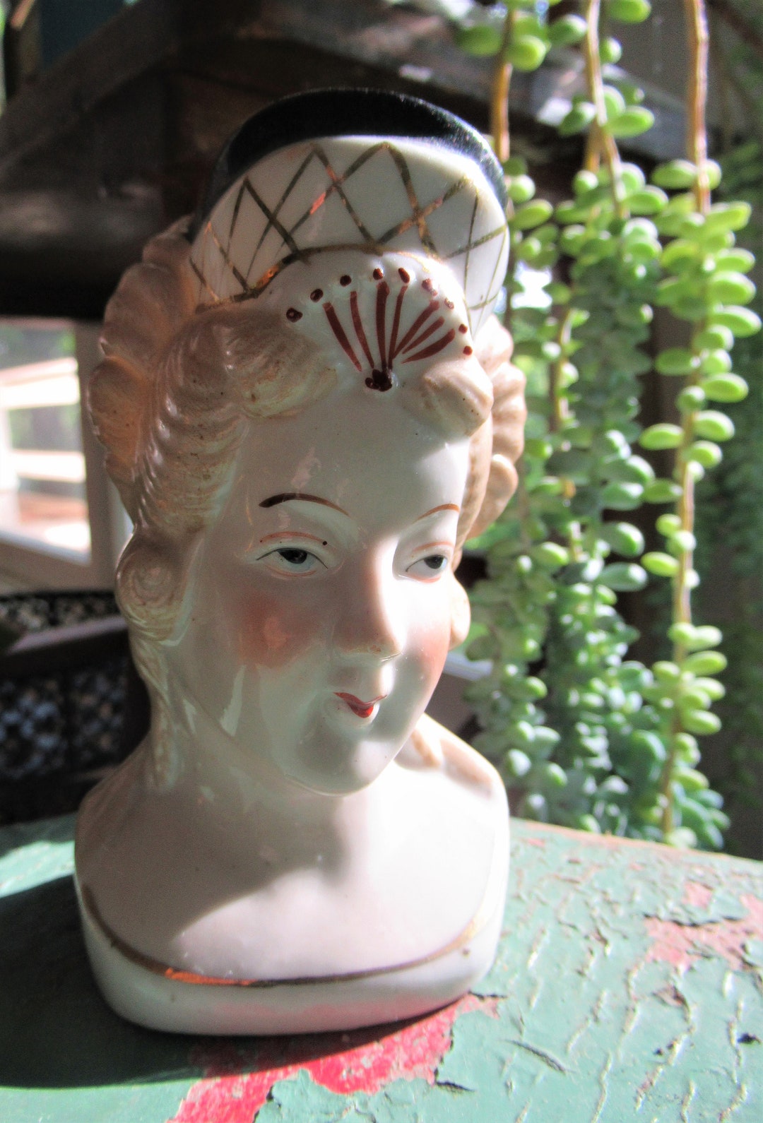 Vintage Lady Head Vase, Fine Porcelain, Wedding Centerpiece, 18th ...