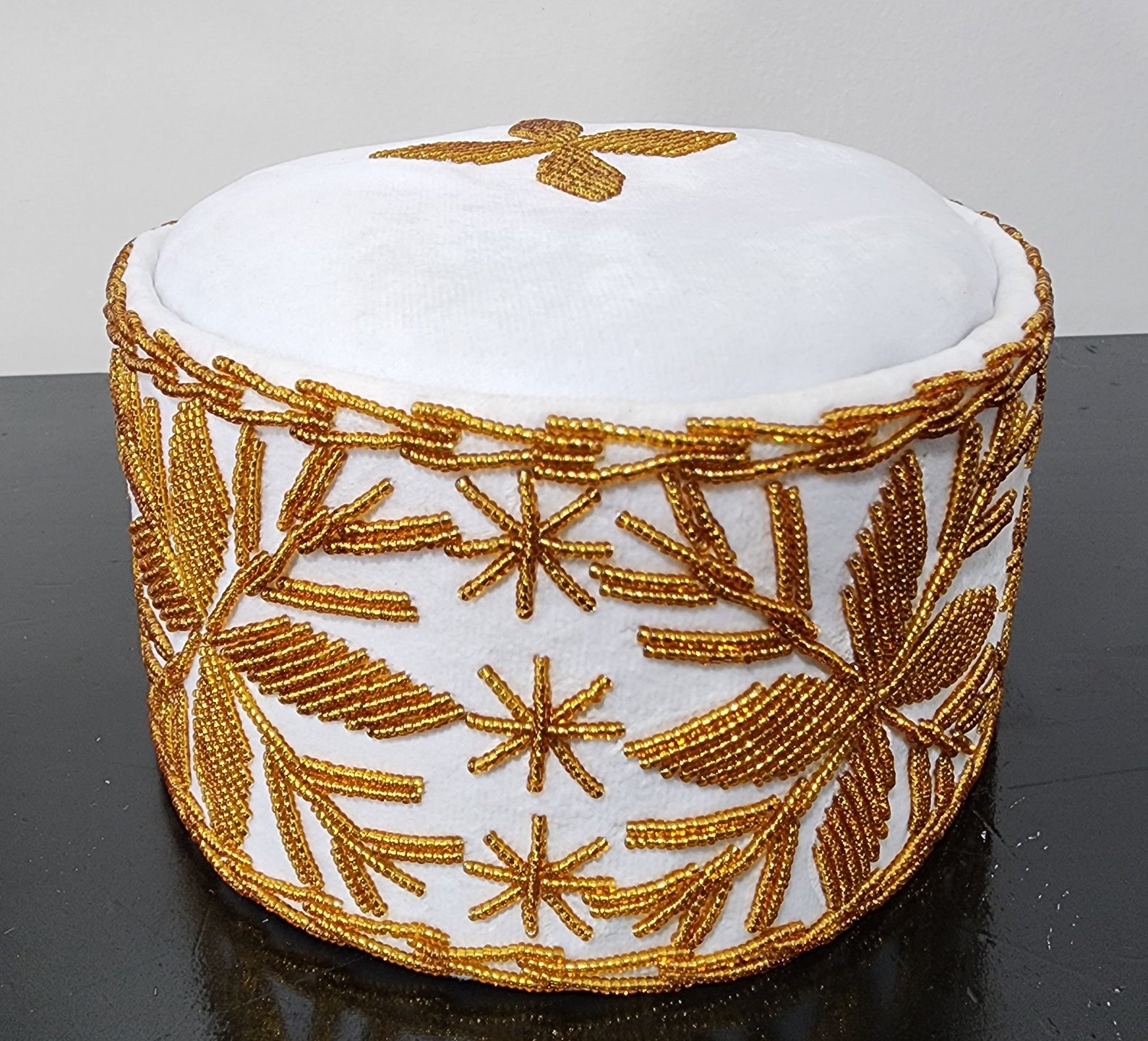 Ade Ori Okin Cap, African Groom Wedding Cap, Handbeaded Hats, Ibo Hat ...