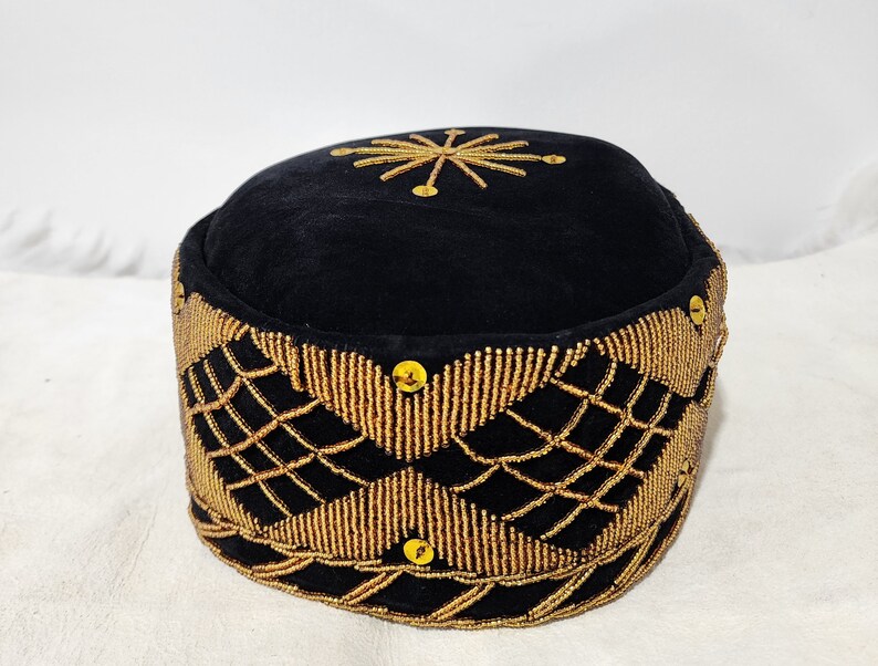 Ade Ori Okin Cap,african Groom Hat, Handbeaded Hats, Ibo Hat,yoruba Hat ...