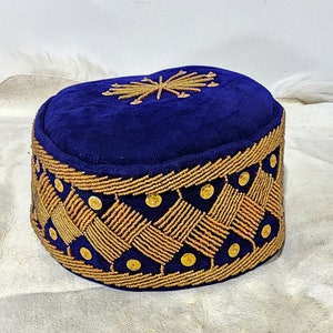 Ade Ori Okin Cap, African Wedding Cap, Handbeaded Hats, Ibo Hat, Yoruba ...