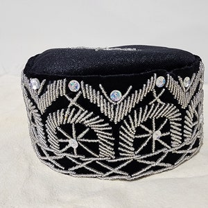 Ade Ori Okin Cap,african Groom Hat, Handbeaded Hats, Ibo Hat,yoruba Hat ...