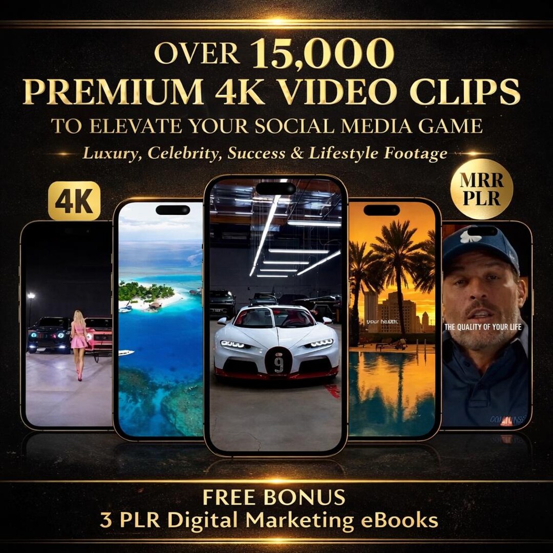 15,000 Luxury 4K Videos You Can Resell | Social Media Content Pack - Etsy