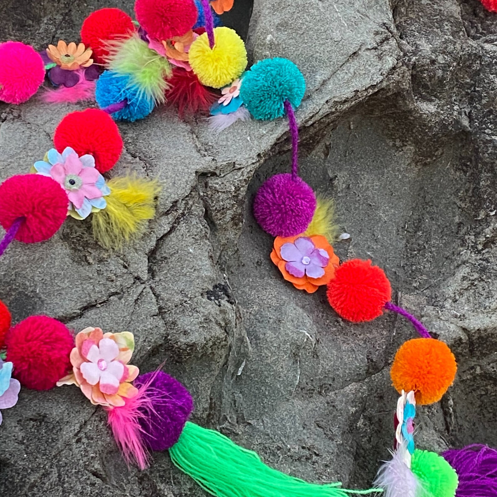 Boho Pom Pom Garland, Boho Garland, Nursery Decor, Pompom Garland ...