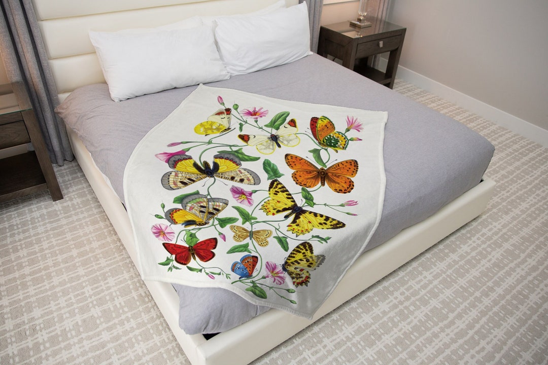 Butterfly Sherpa Blanket Butterfly Lover Gift Throw Blanket - Etsy