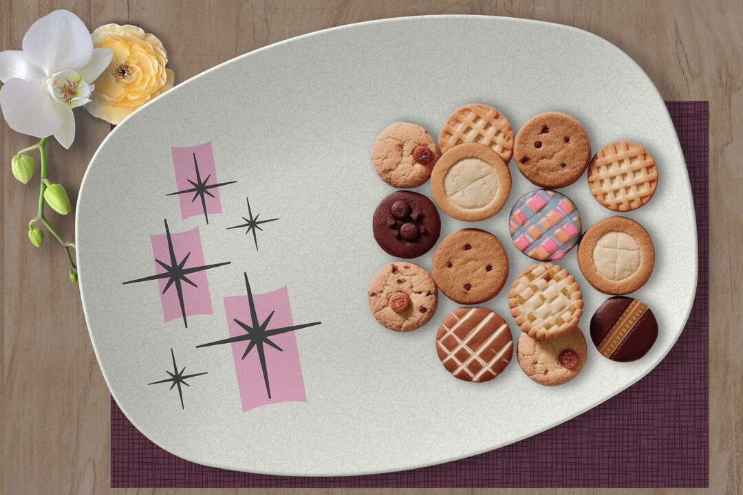 1950s Retro Star Pattern Platter Midcentury Modern Plate Decoware ...