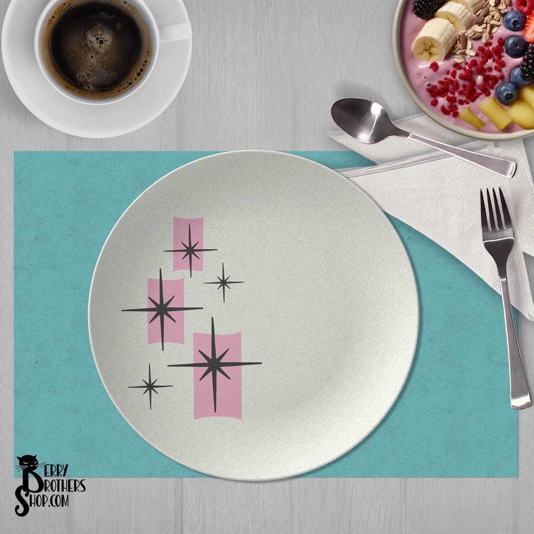 Midcentury Modern Stars Dinner Plate - Decoware Dinnerware Dish ...