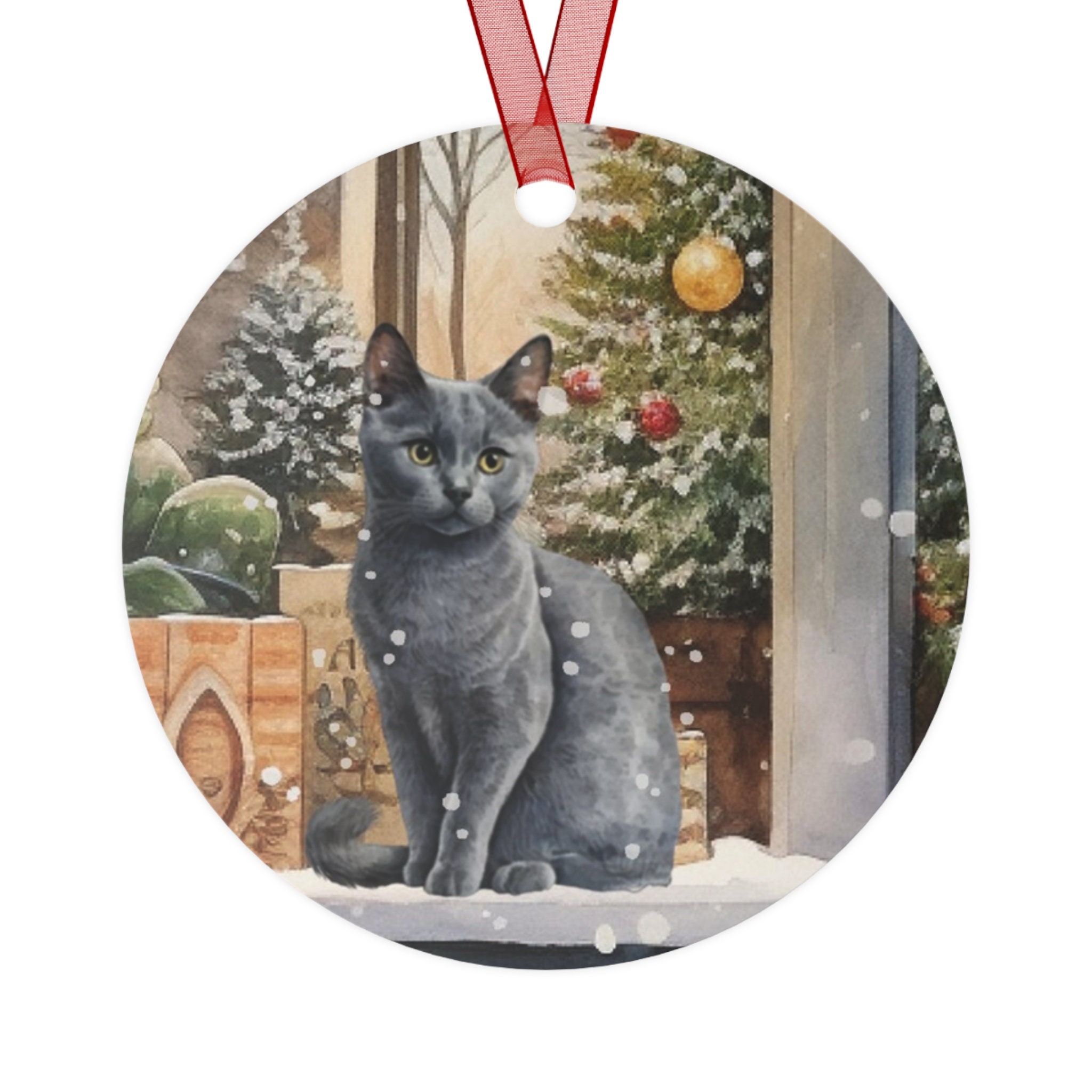 Personalized Russian Blue Cat Ornament Cat Lover Holiday Decoration ...