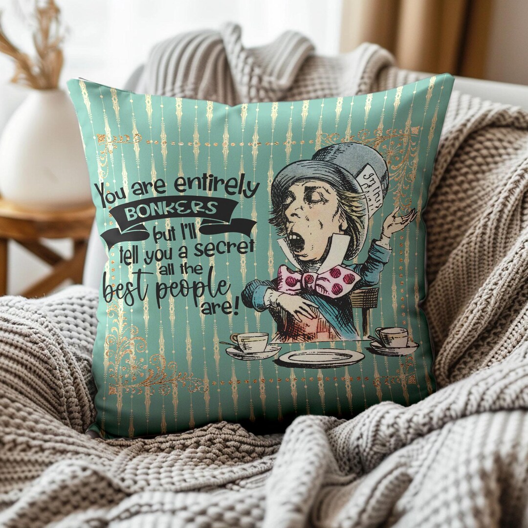 Alice in Wonderland Pillow: Mad Hatter Seat Cushion, Whimsical Home ...