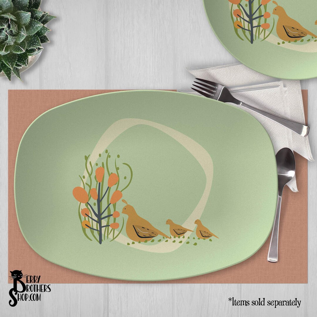California Quail Serving Platter: Mid-century Modern Dinnerware ...