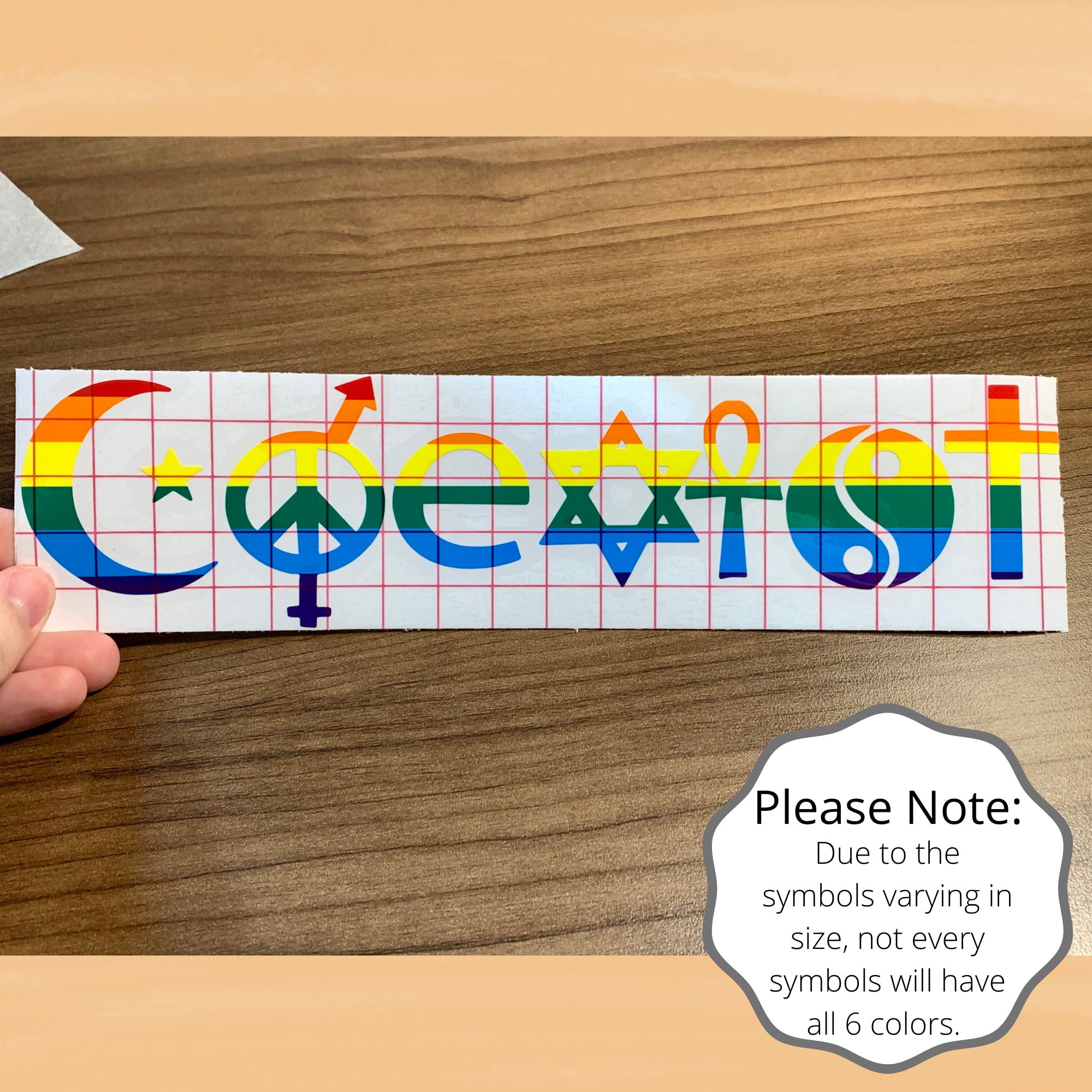 Custom Vinyl Stickers Rainbow Coexist Decal Variety Colors - Etsy