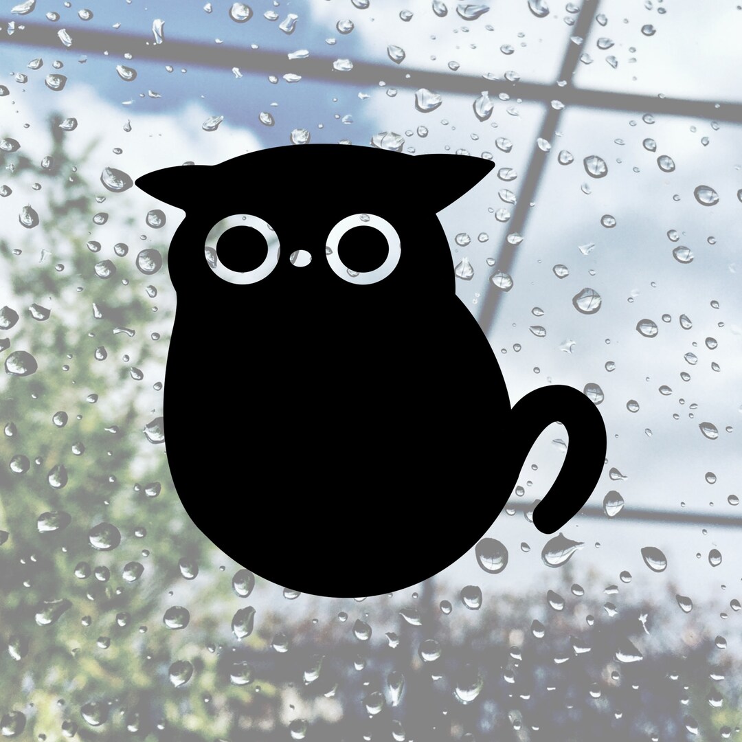 Cute Cat Vinyl Decal | Funny Meme Sticker | Black Cat | Kitty Cat ...