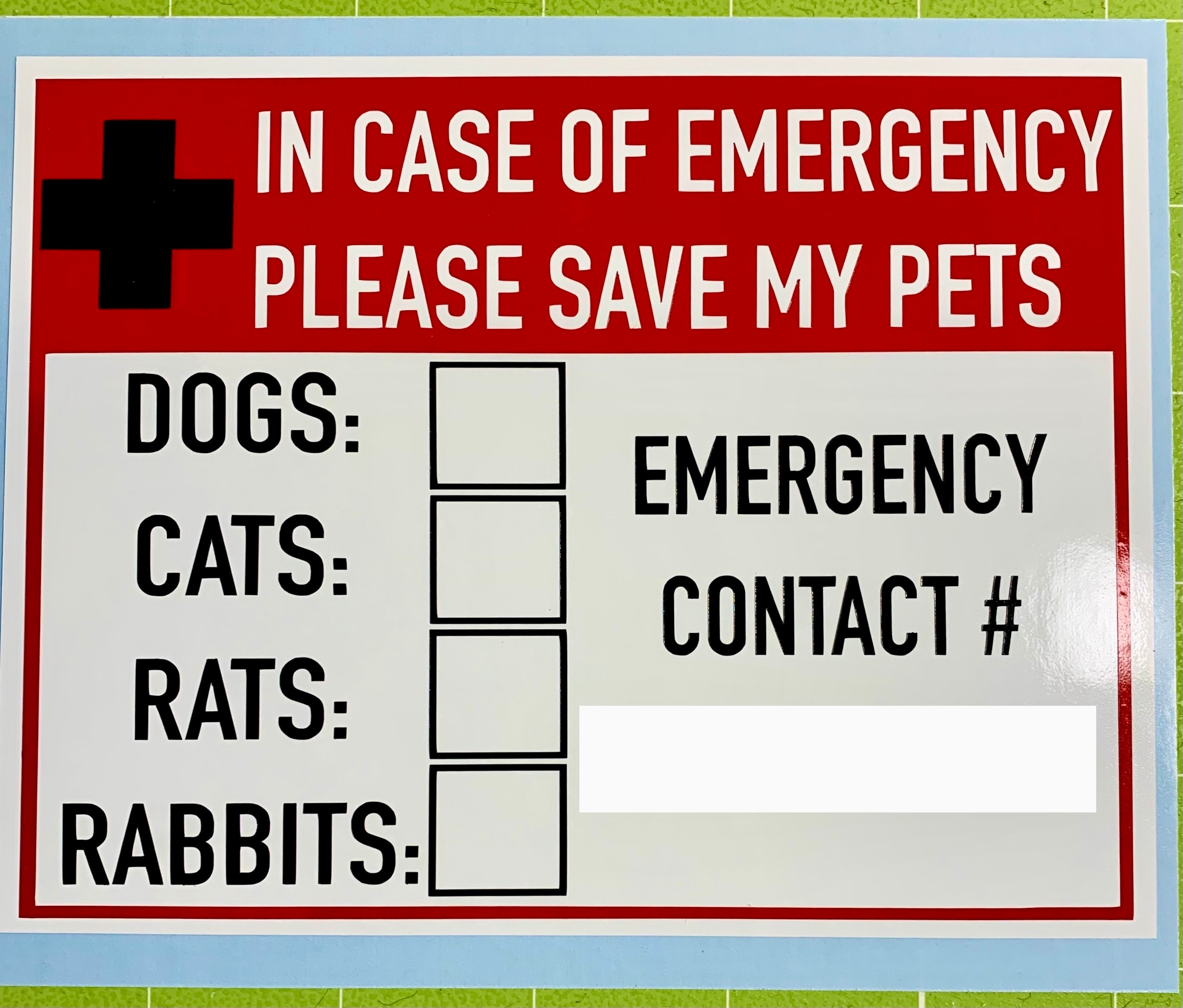 Stickers Save Our Pets Emergency Alert Window Door Sticker Pet Rescue ...