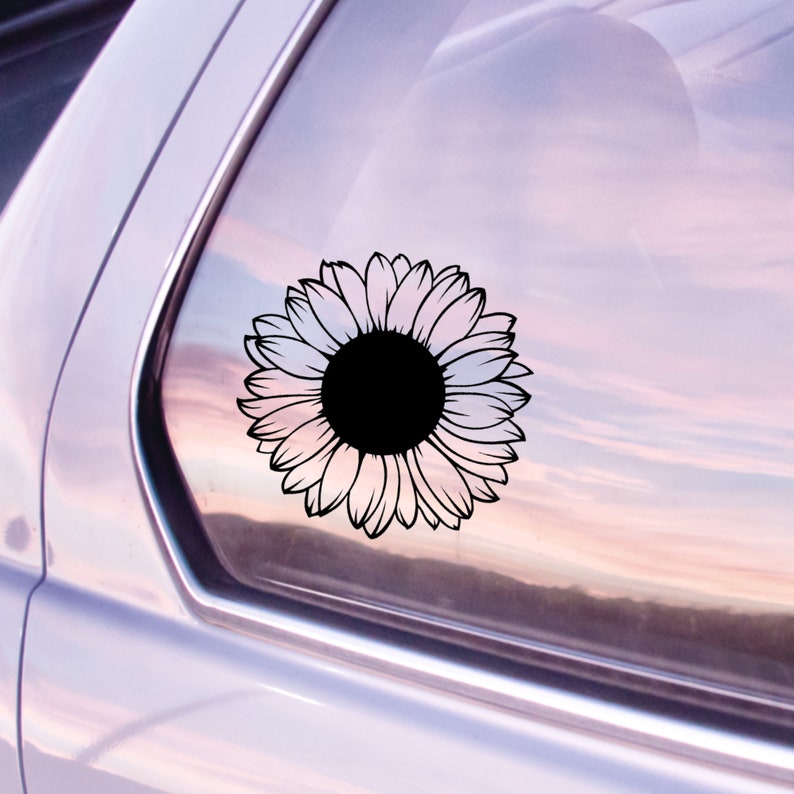 Cute Sunflower Vinyl Decal Flower Decal Cute Floral - Etsy