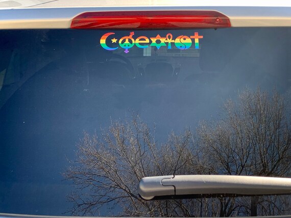 Custom Vinyl Stickers Rainbow Coexist Decal Variety Colors - Etsy