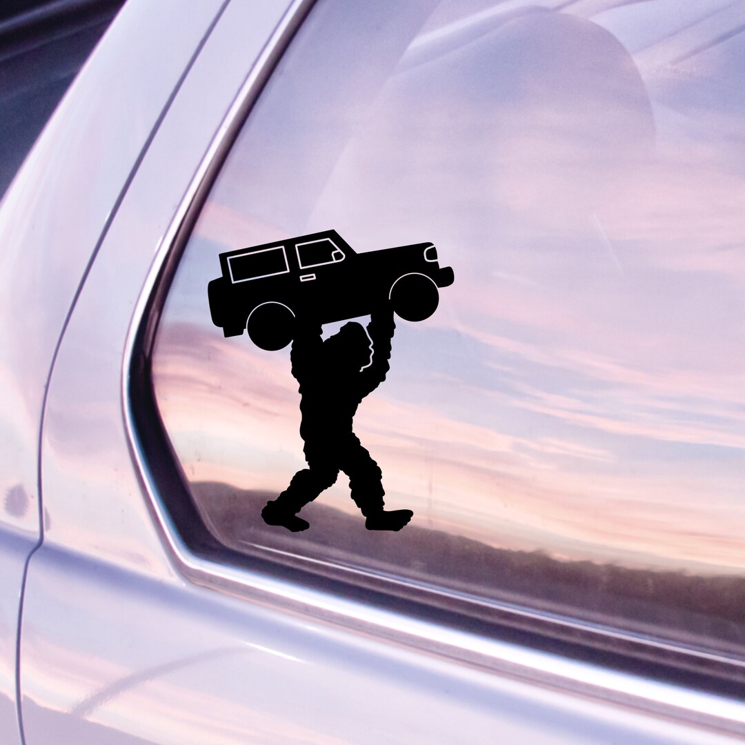 Bigfoot Throwing Car Vinyl Decal | Sasquatch Sticker | Easter Egg Decal ...