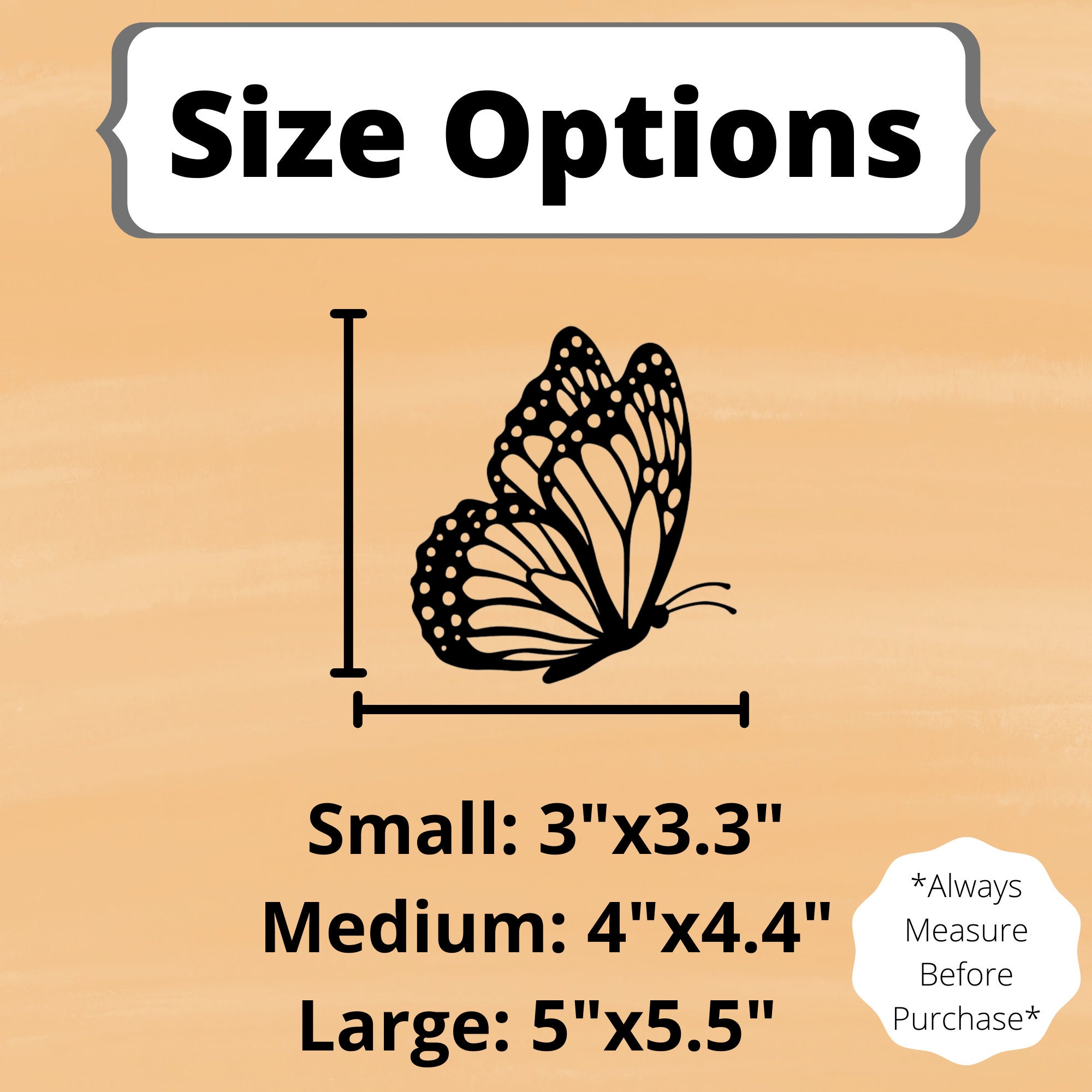 Custom Monarch Butterfly Vinyl Sticker Multiple Colors - Etsy