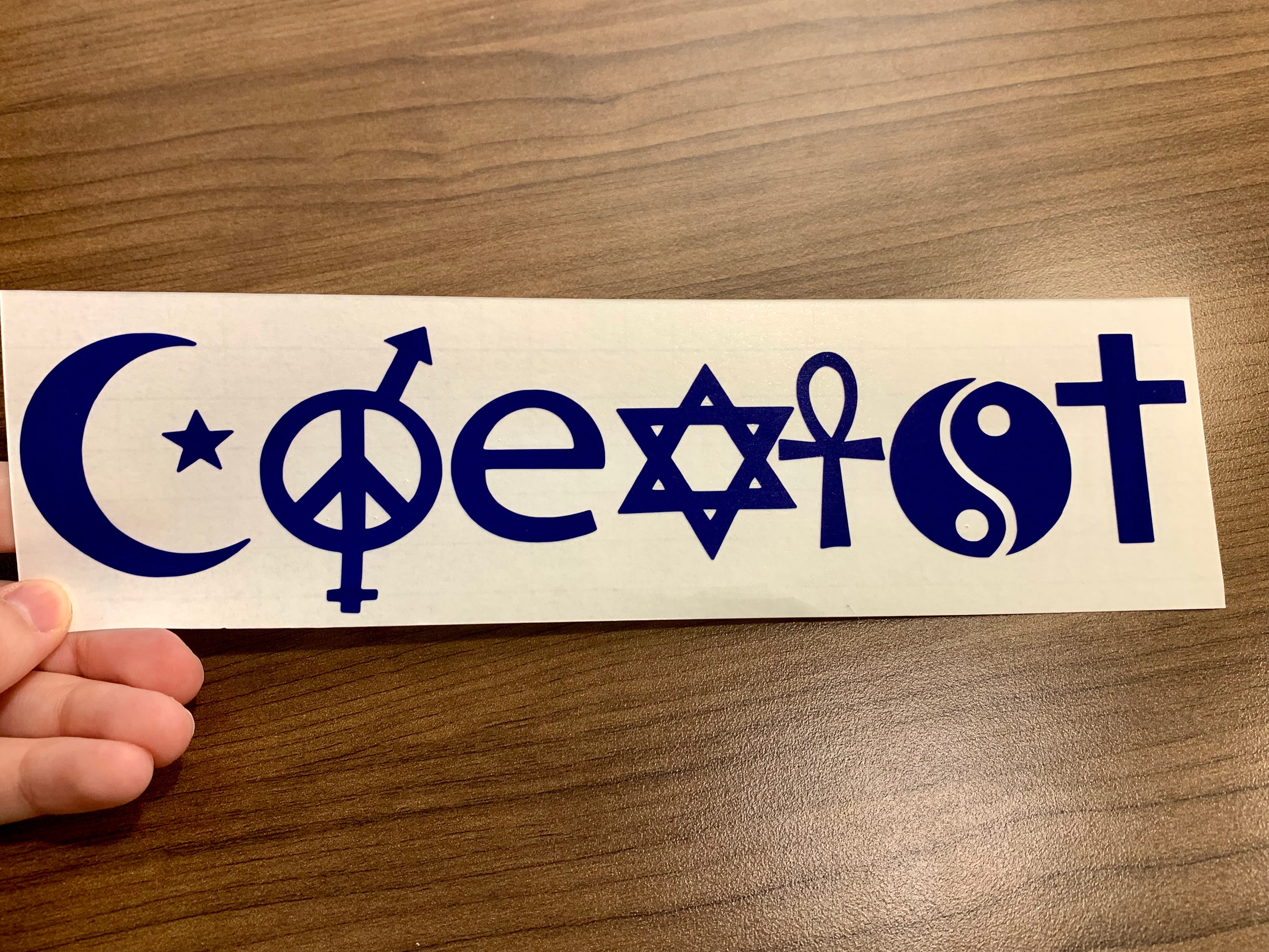 Custom Vinyl Stickers Rainbow Coexist Decal Variety Colors - Etsy