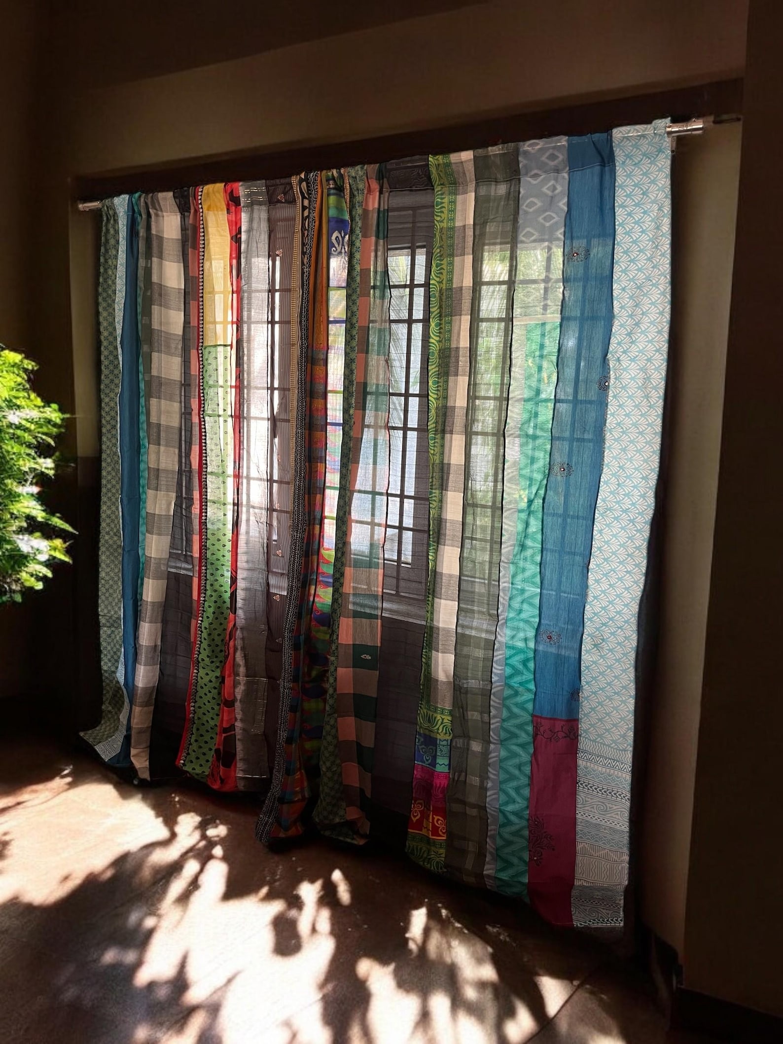 Boho Saree Curtains Upcycled Handmade Saree Curtain With Saree Strips ...