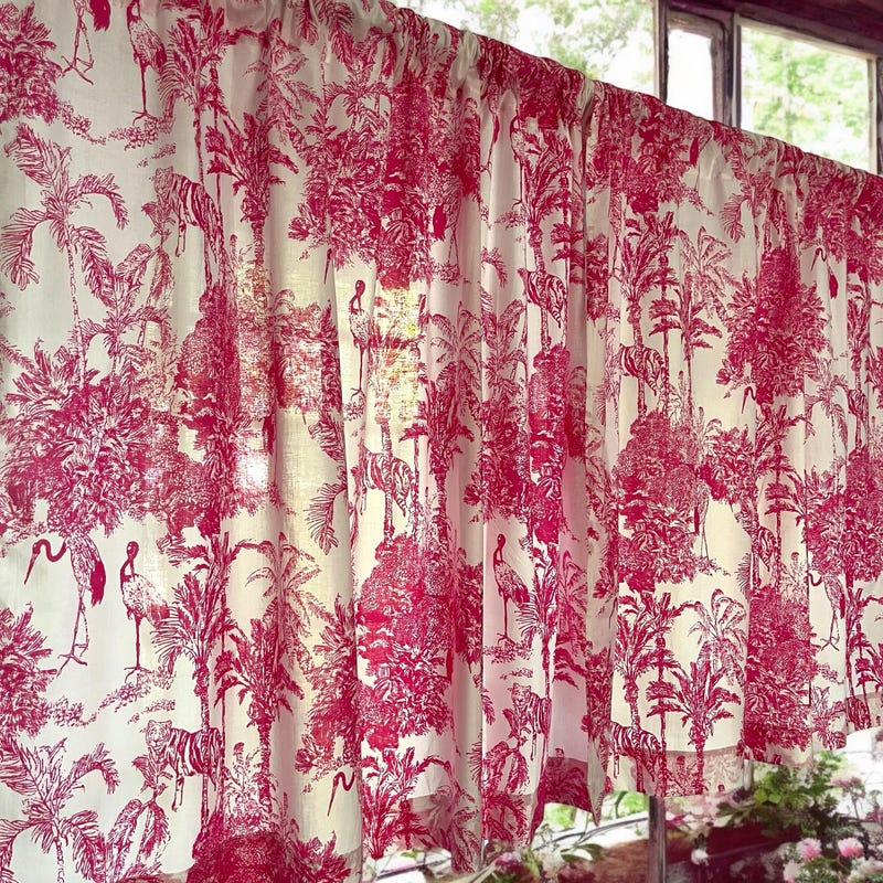 Pink Toile Curtains - Etsy