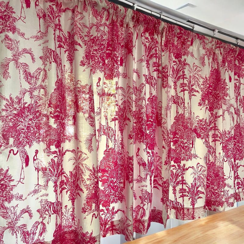 Pink Toile Curtains - Etsy