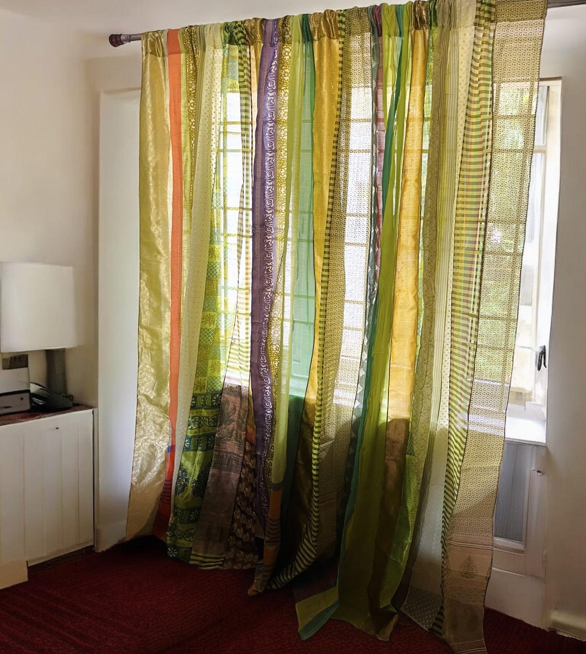 Boho Saree Curtains Upcycled Handmade Saree Curtain With Saree Strips ...