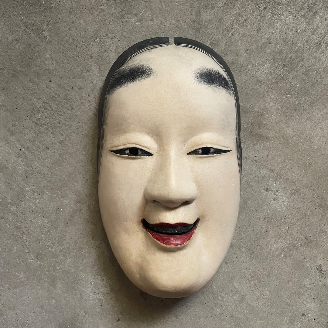 Japanese Noh Mask manbi - Etsy