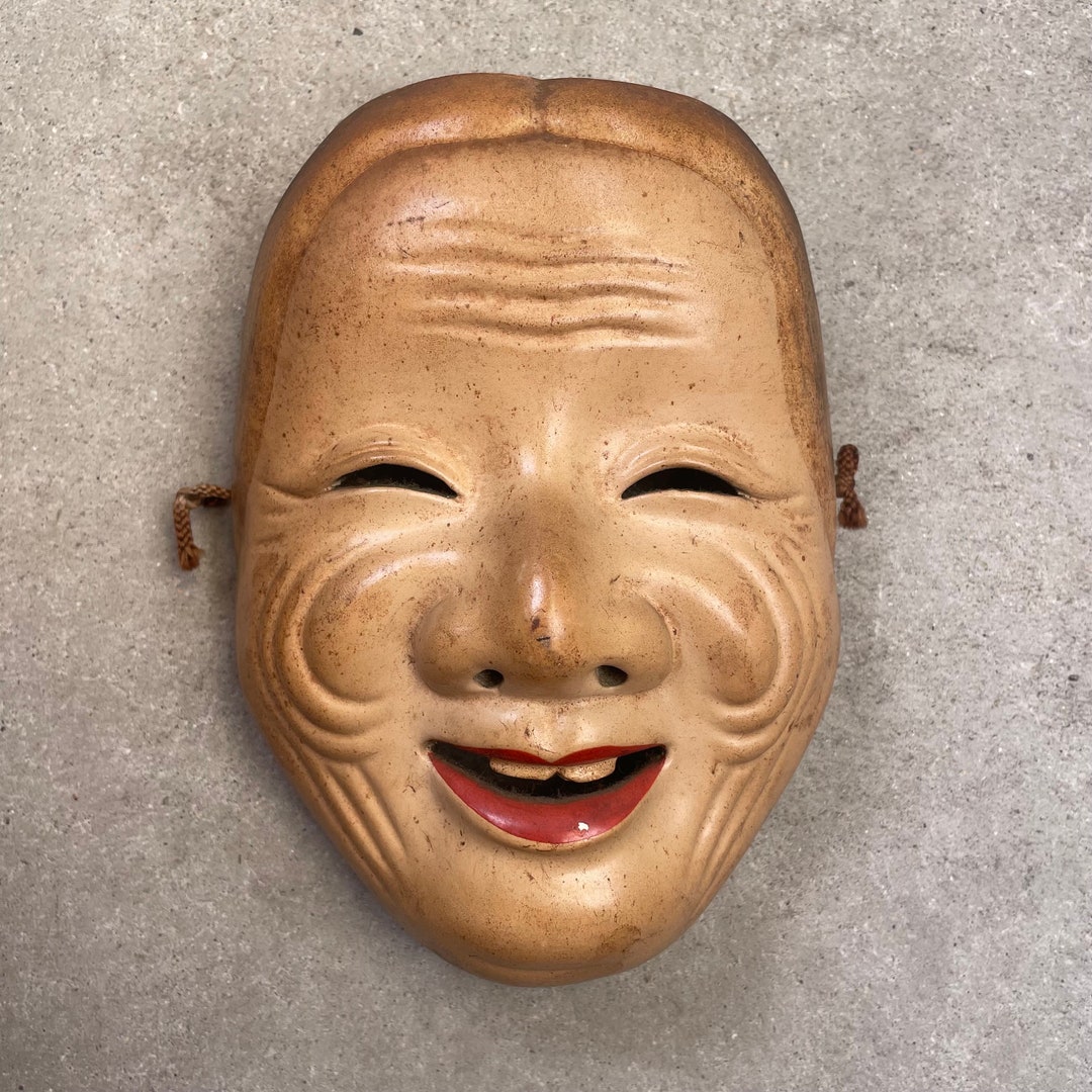 Japanese Kyogen Mask fuku No Kami - Etsy