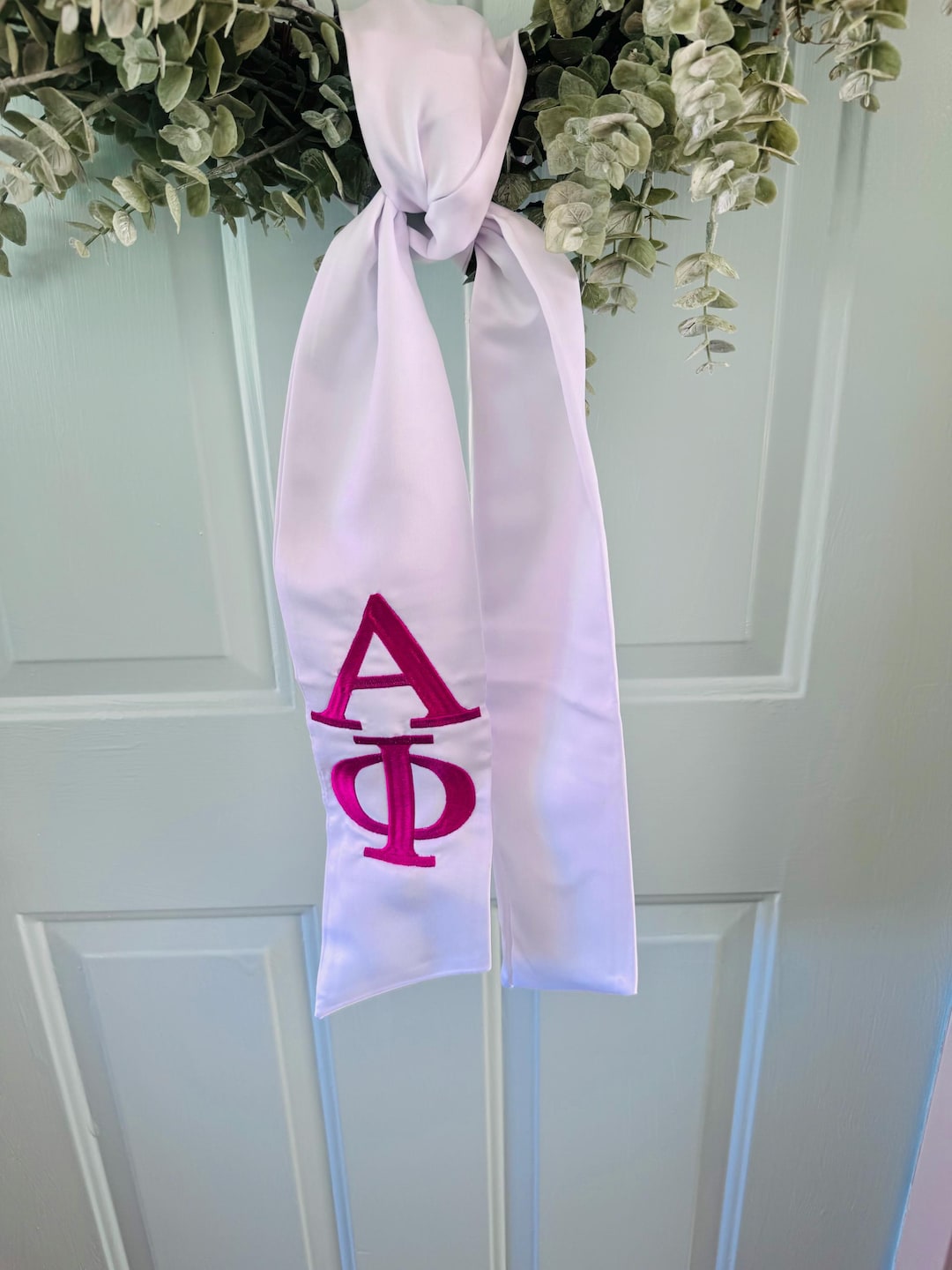 Embroidery Sorority Letters Wreath Sash - Etsy