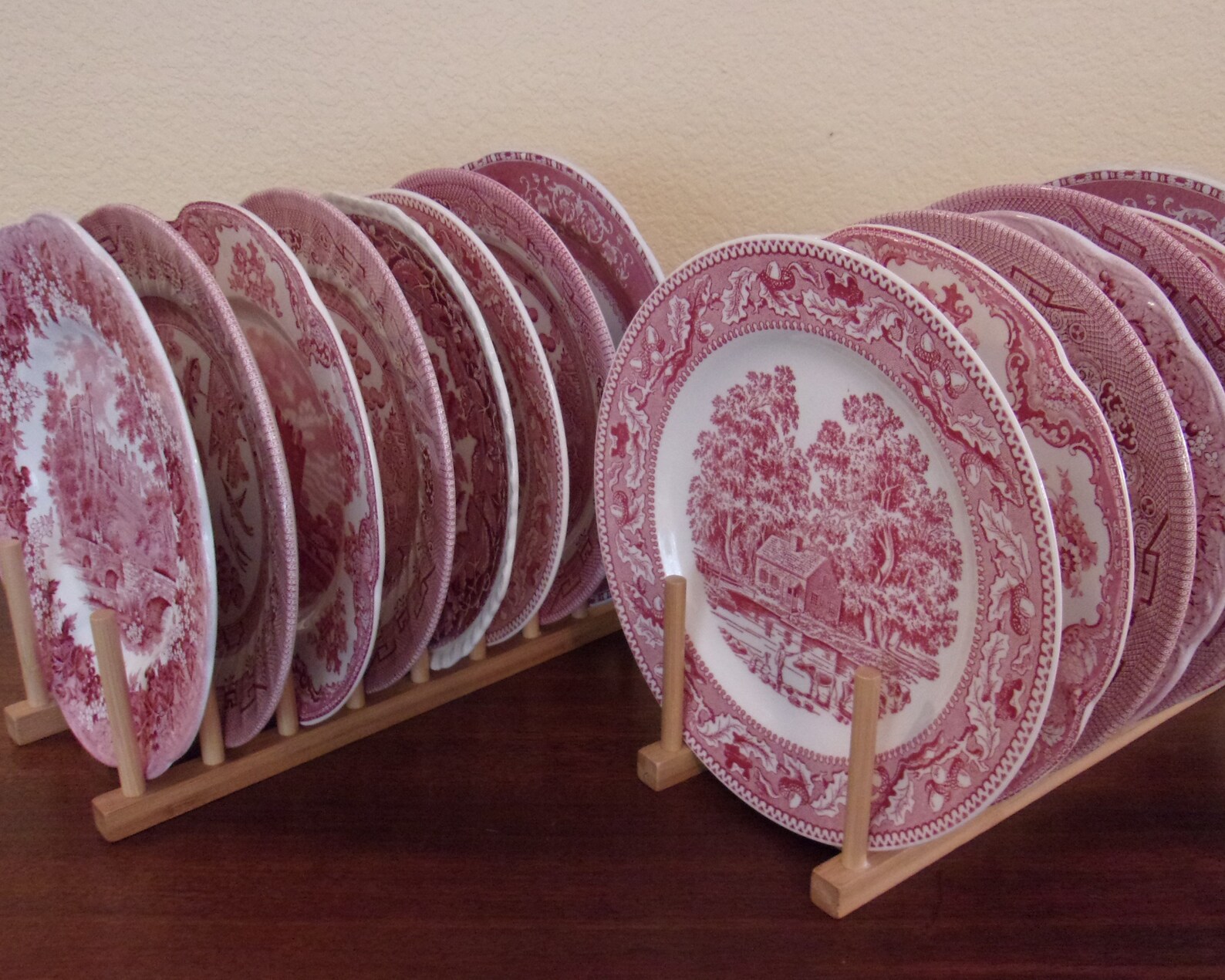 Mismatched Red/pink Transferware Dinner Plates Sets of 4 - Etsy