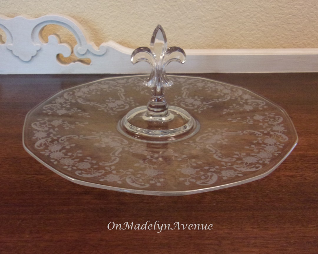 Fostoria, Meadow Rose, Center Handle Sandwich, Serving Tray With Fleur ...