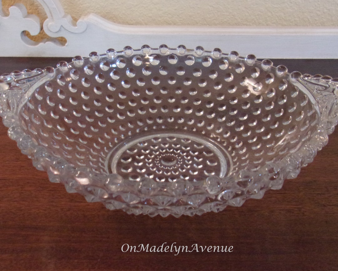 Vintage Pressed Glass, Duncan & Miller, Hobnail Fruit Bowl - Etsy