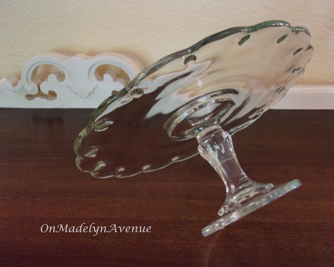 Vintage Indiana Glass, teardrop Pattern, Clear, Raised Cake Stand - Etsy