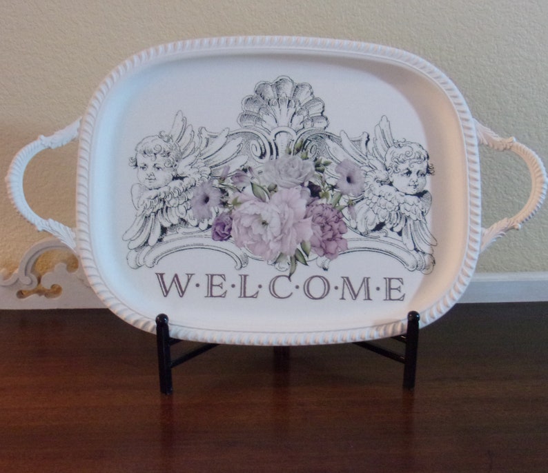 Hand Painted Silverplate Butler's Tray | Etsy