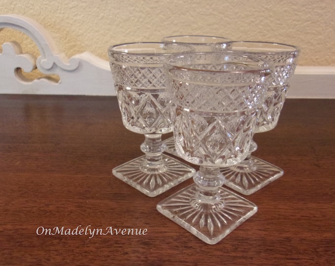 Imperial Cape Cod, Wafer Stem, Cordial Glasses, Set of 4 - Etsy