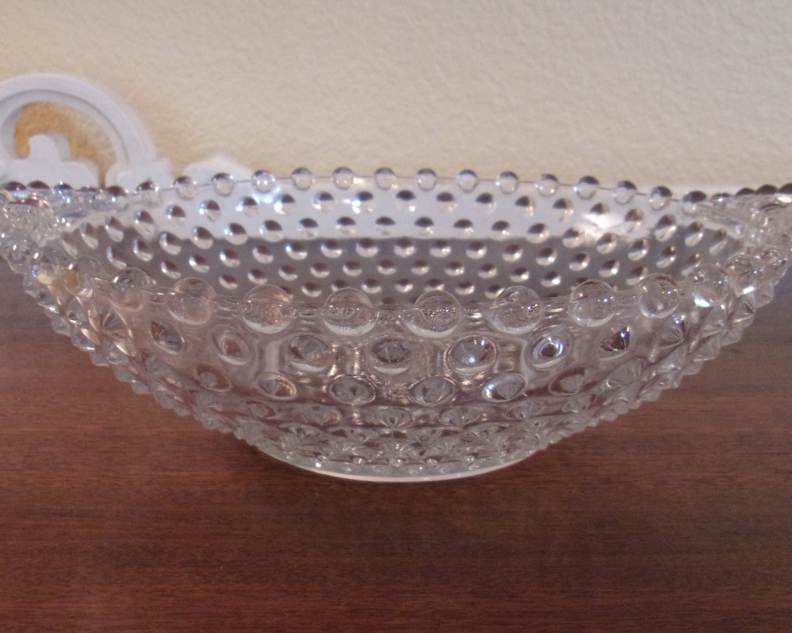 Vintage Pressed Glass Duncan & Miller Hobnail Fruit Bowl - Etsy