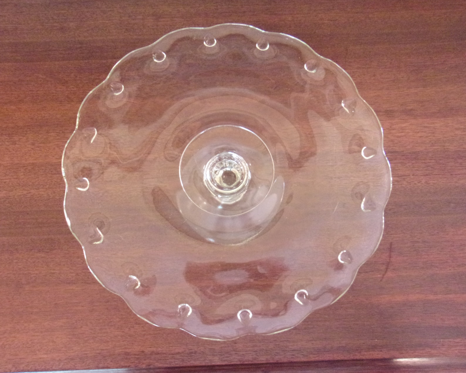 Vintage Indiana Glass teardrop Pattern Clear Raised Cake - Etsy